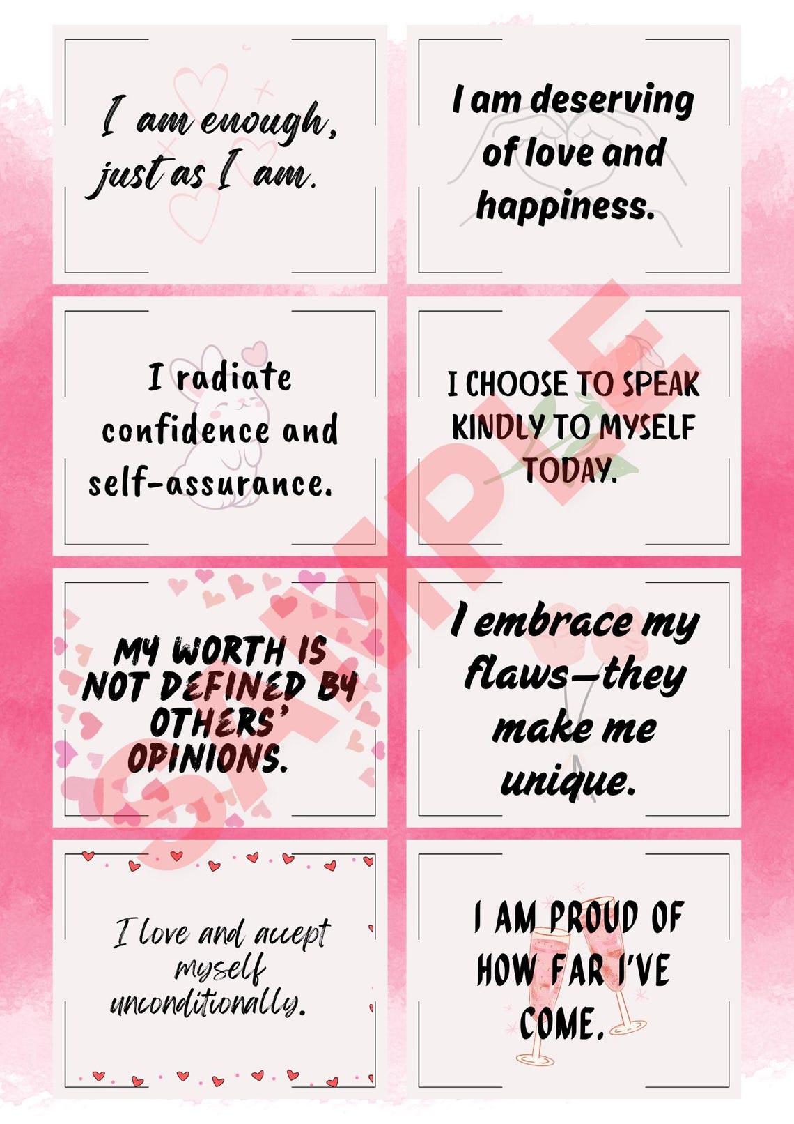 80+ Daily Affirmation Cards – Printable Positive Mindset Cards ...