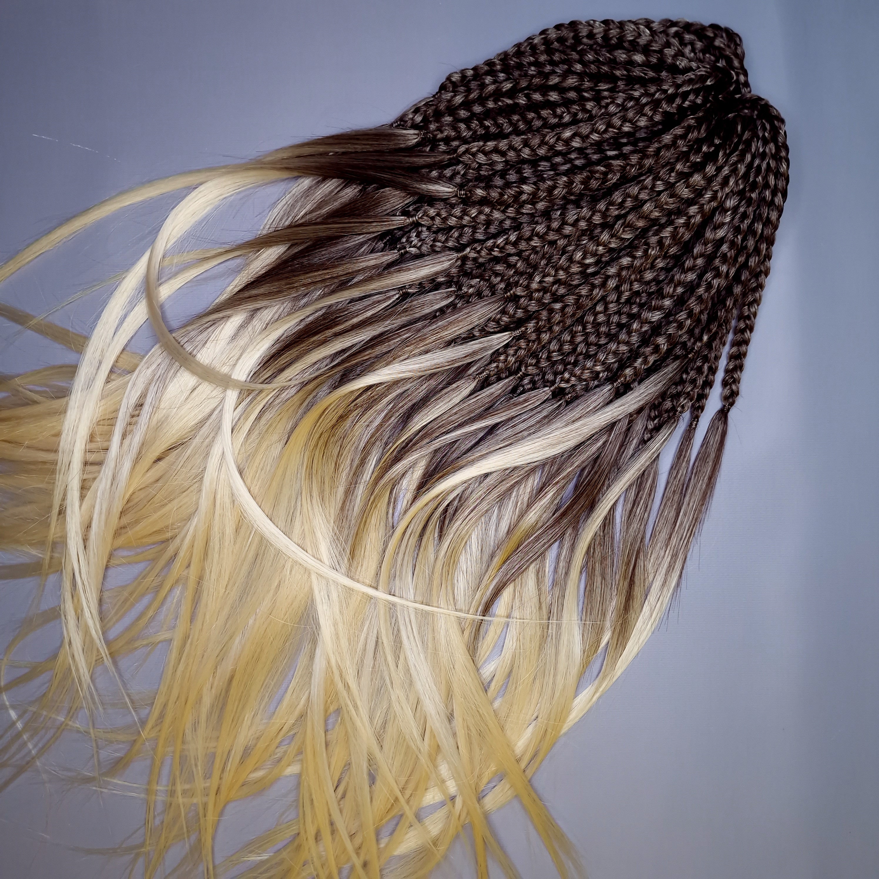 Double Ended Braids Warm Brown to Blond Ombre Faux Hair Braid - Etsy
