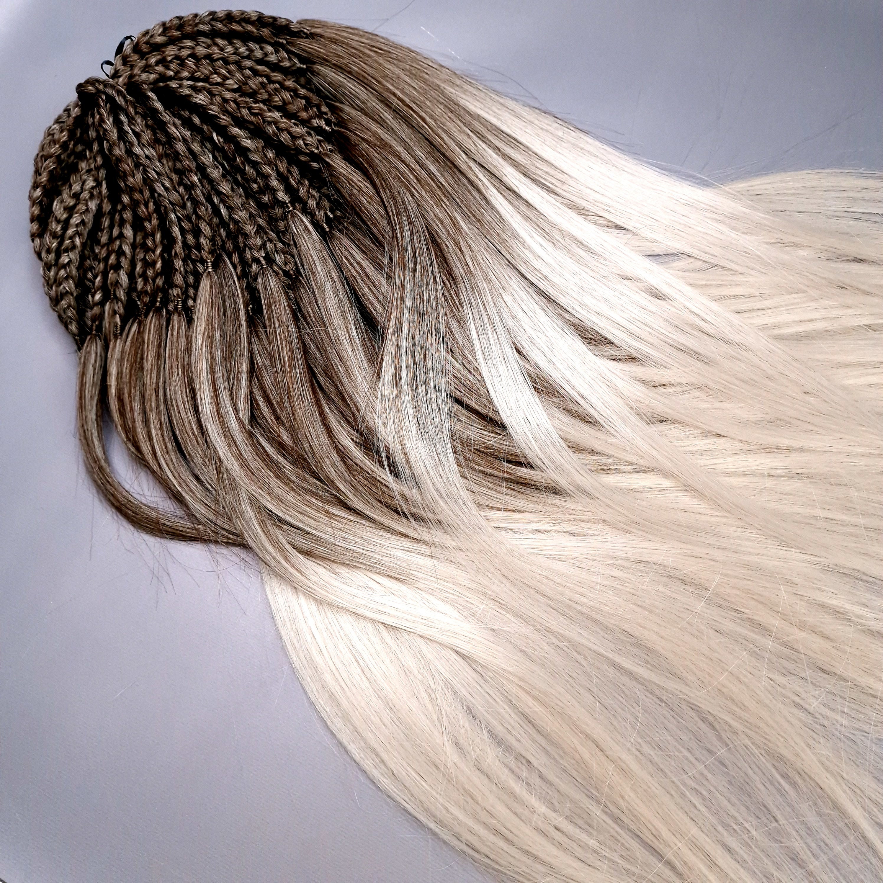 Braids Extensions Ombre Dark Brown to White Braiding Hair Double Ended ...