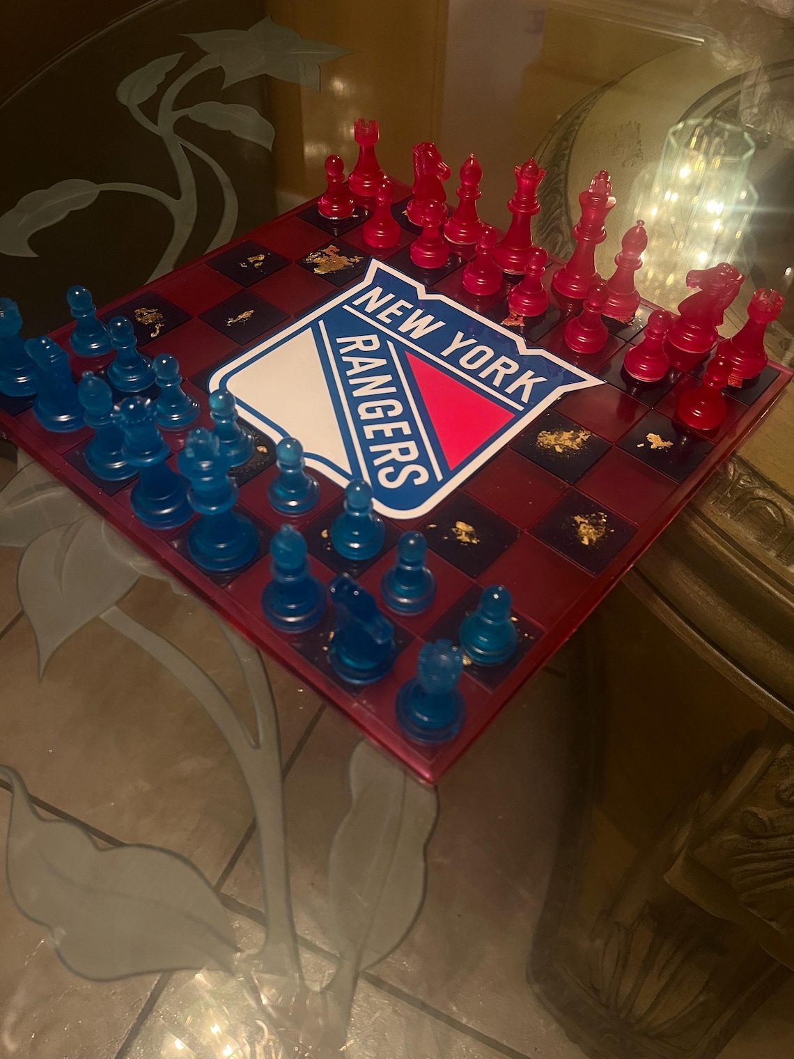 Custom Sports Team Chess Set | Resin Chess Set |football|baseball ...