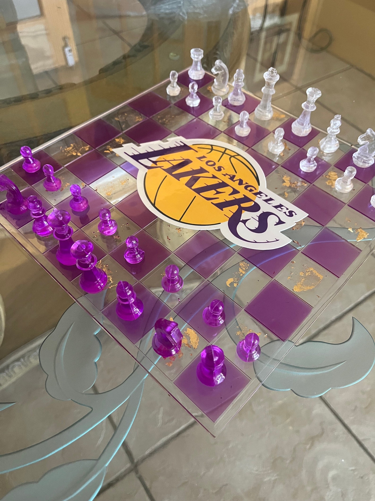 Custom Sports Team Chess Set | Resin Chess Set |football|baseball ...