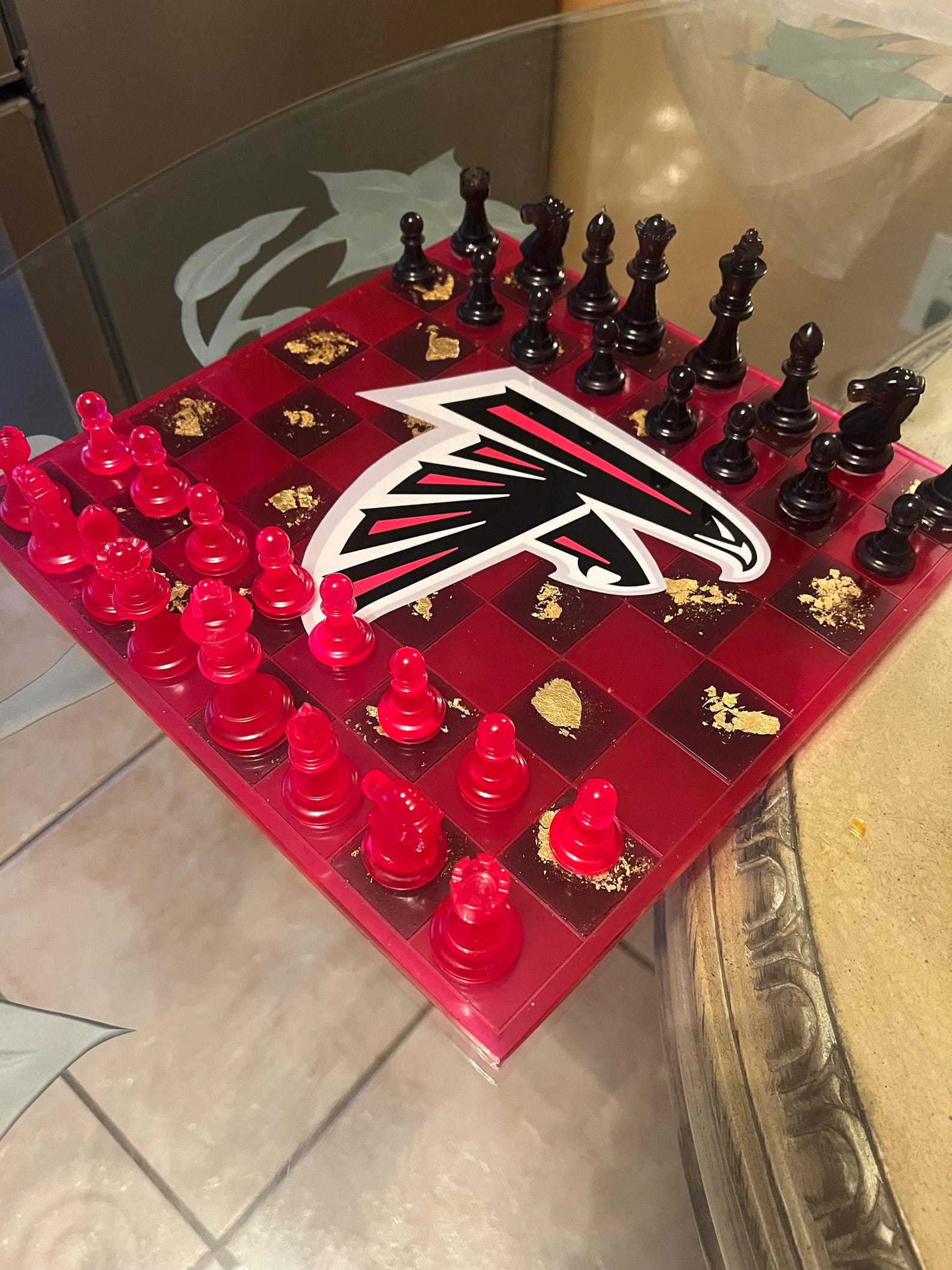 Custom Sports Team Chess Set | Resin Chess Set |football|baseball ...