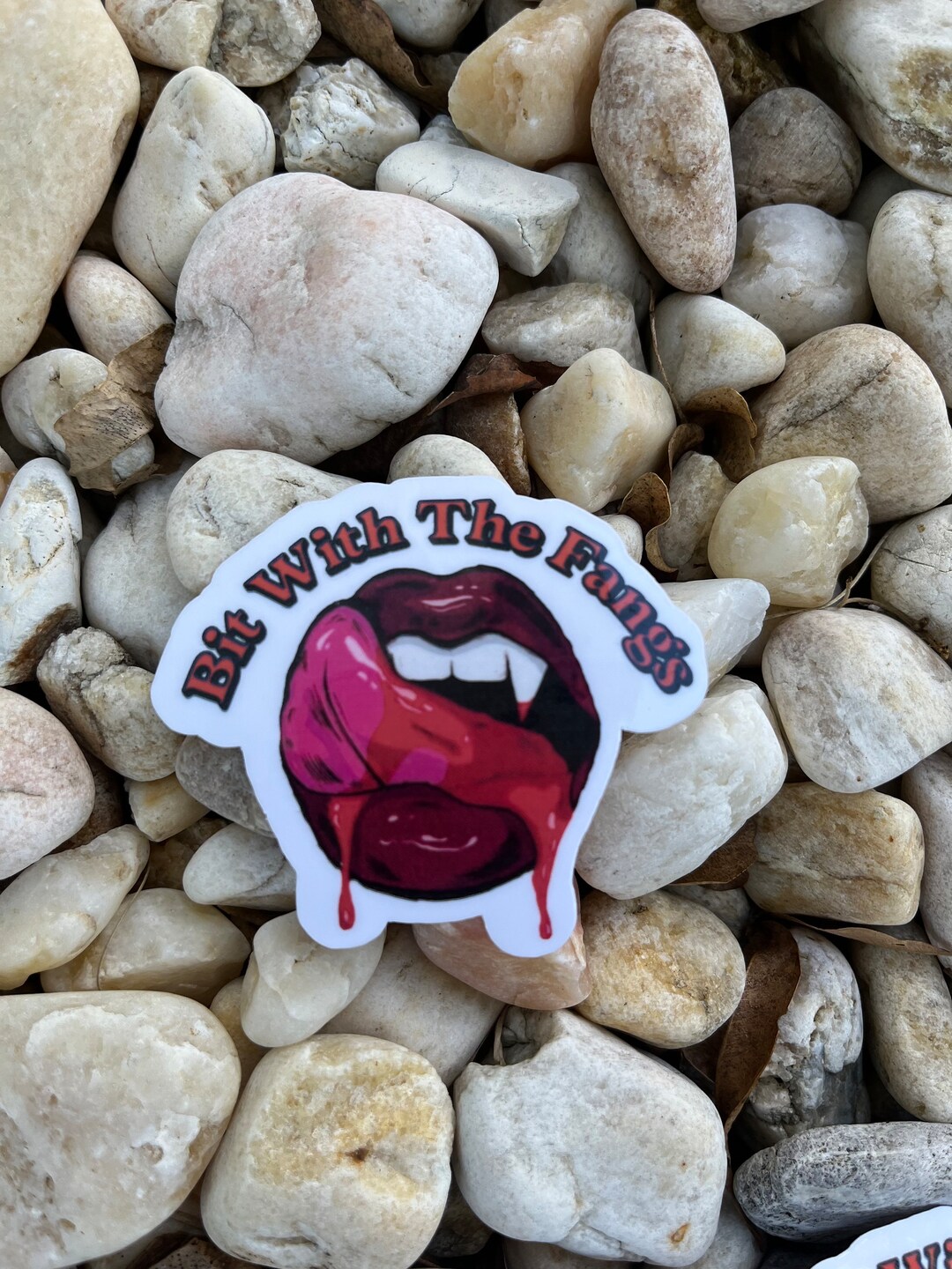 Horror Art Sticker, Lips, Tongue, Fangs Stickers, Halloween Stickers ...