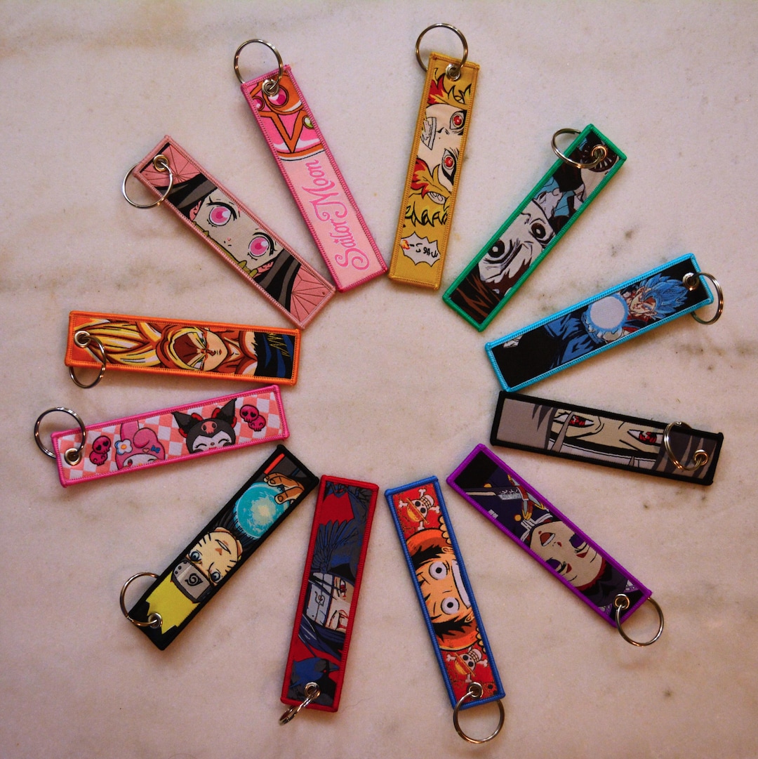 Anime Keychain Embroidered Key Tag Personalized Key Jet Tag Ring ...