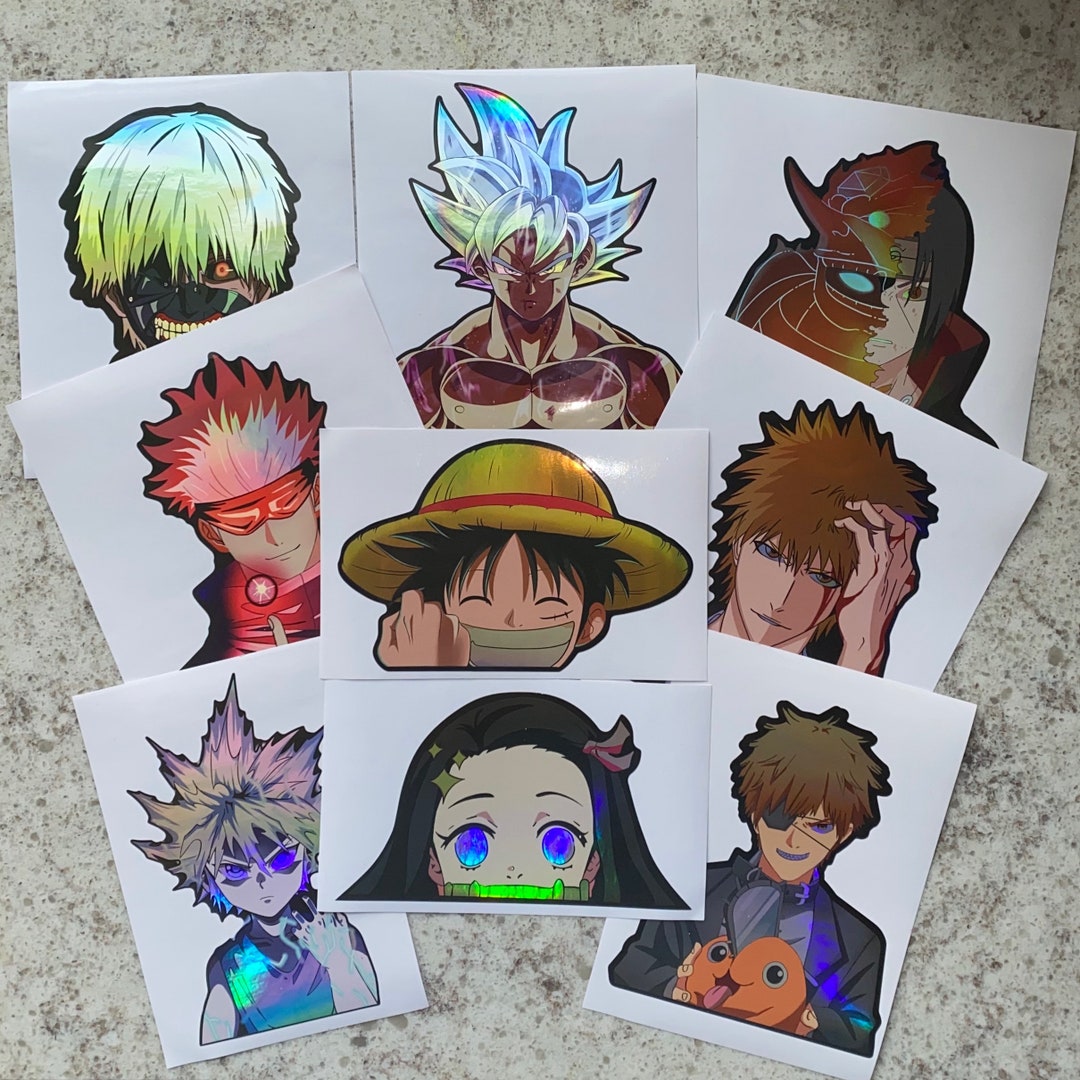 Anime Holographic Peeker Stickers #4 | Peek | Laptop Stickers | Cars ...