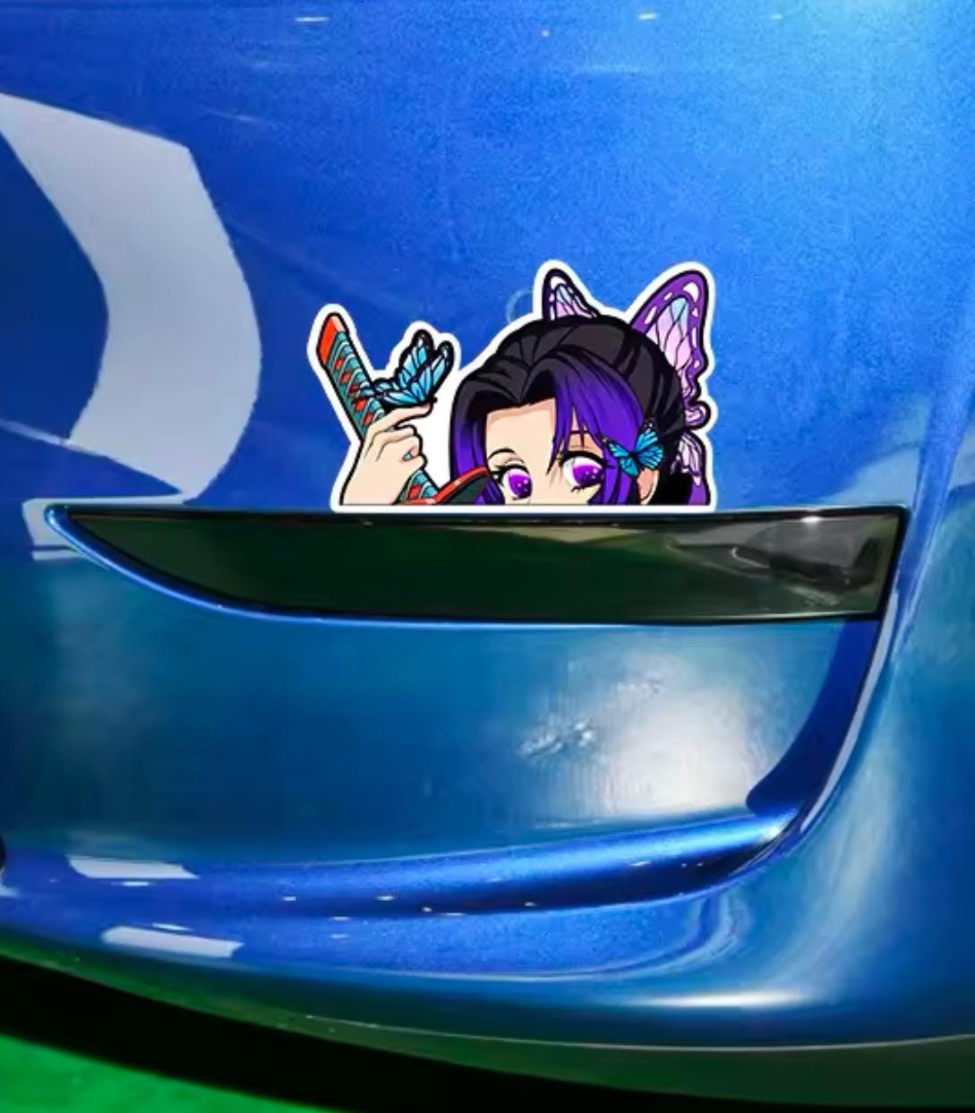 Demon Slayer Reflective Anime Peeker Stickers Peek Laptop Stickers Cars ...