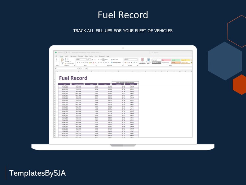 Vehicle Fleet, Fuel & Mileage Tracker - Etsy