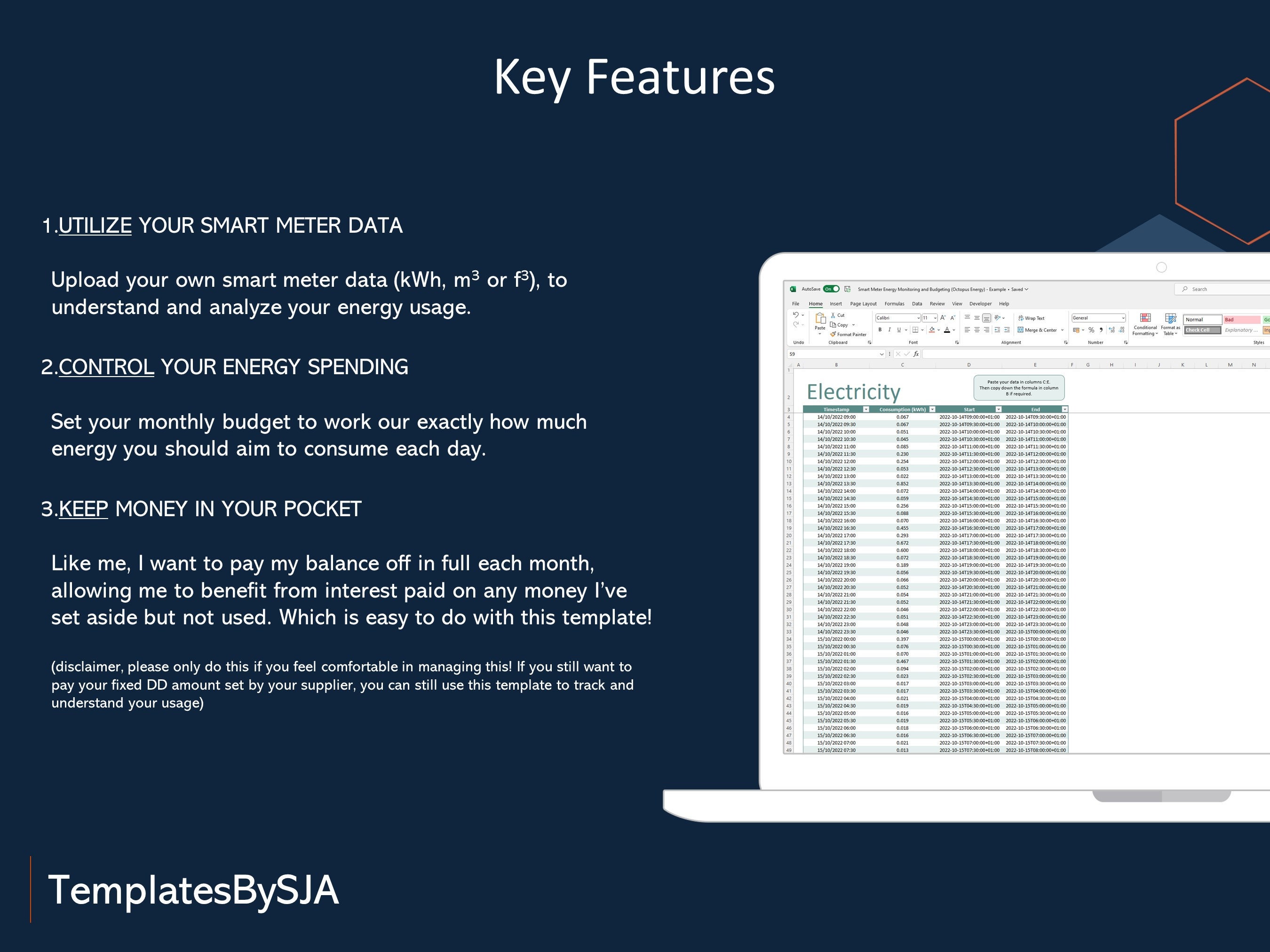 Energy Smart Meter Monitoring & Budgeting Spreadsheet Microsoft Excel ...