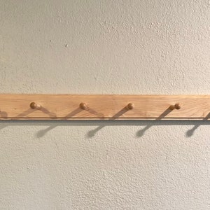 Solid Maple Shaker Peg Rail Coat Rack - Etsy