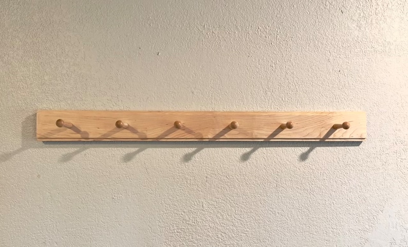 Solid Maple Shaker Peg Rail Coat Rack - Etsy