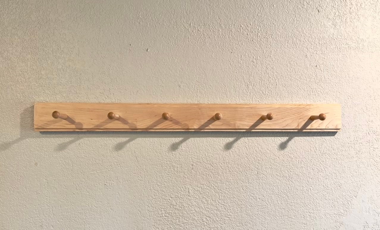 Solid Maple Shaker Peg Rail Coat Rack - Etsy