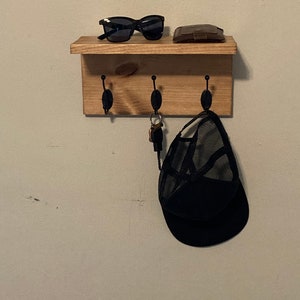 Wooden Coat Rack Shelf - Entryway Key & Hat Organizer - Bathroom Towel ...