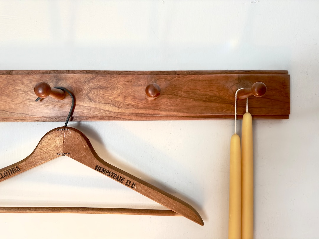 Solid Cherry Shaker Peg Rail Coat Rack - Etsy