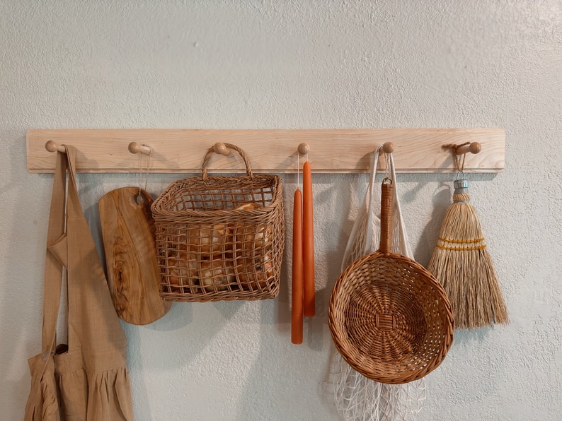 Solid Maple Shaker Peg Rail Coat Rack - Etsy