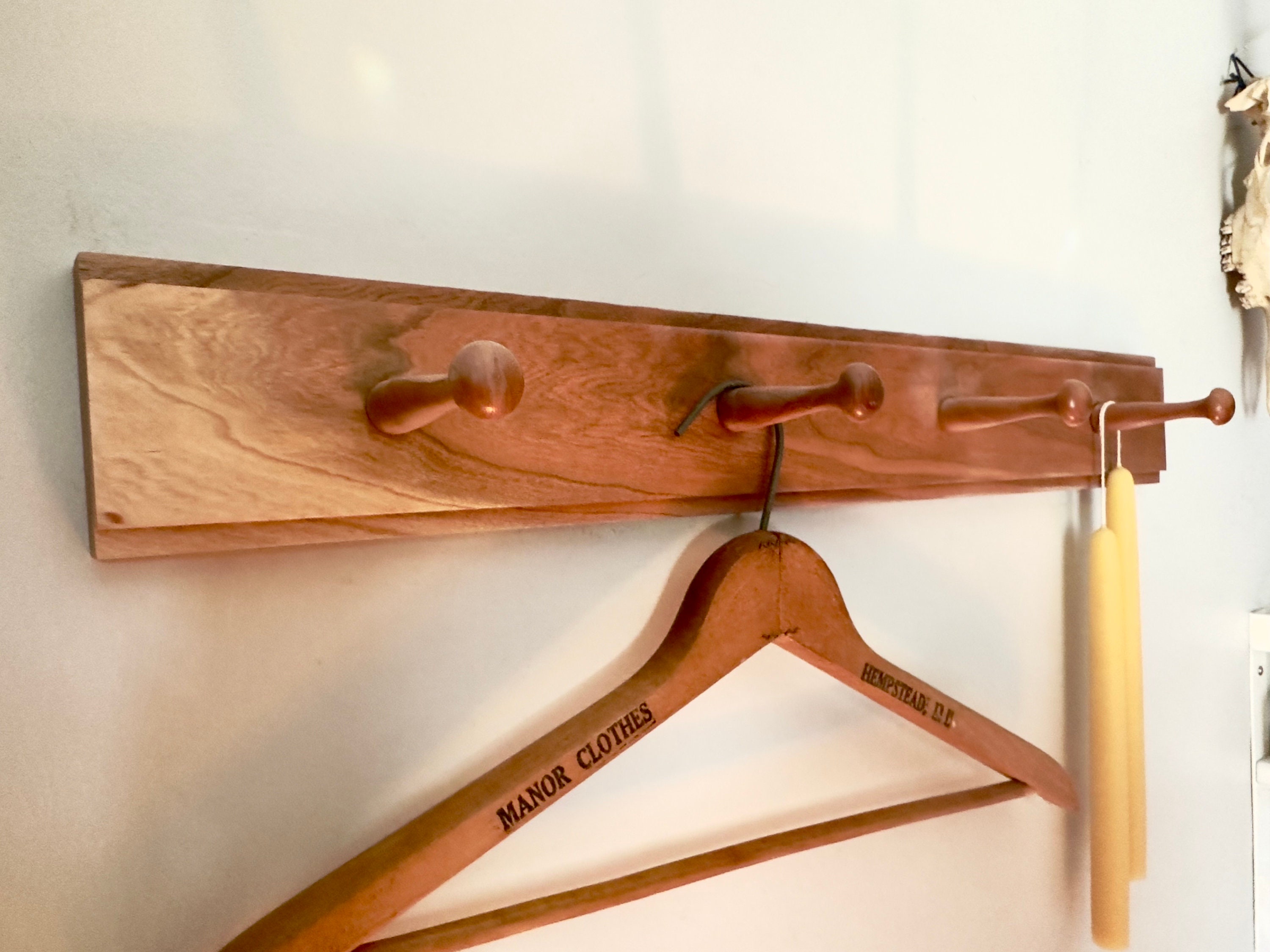Solid Cherry Shaker Peg Rail Coat Rack - Etsy
