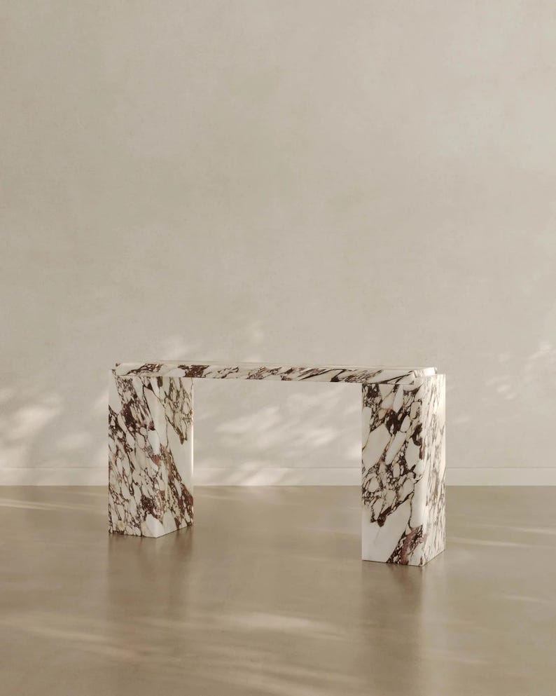 Elegantly Crafted Viola Marble Console – A Timeless Blend of Modern Art ...