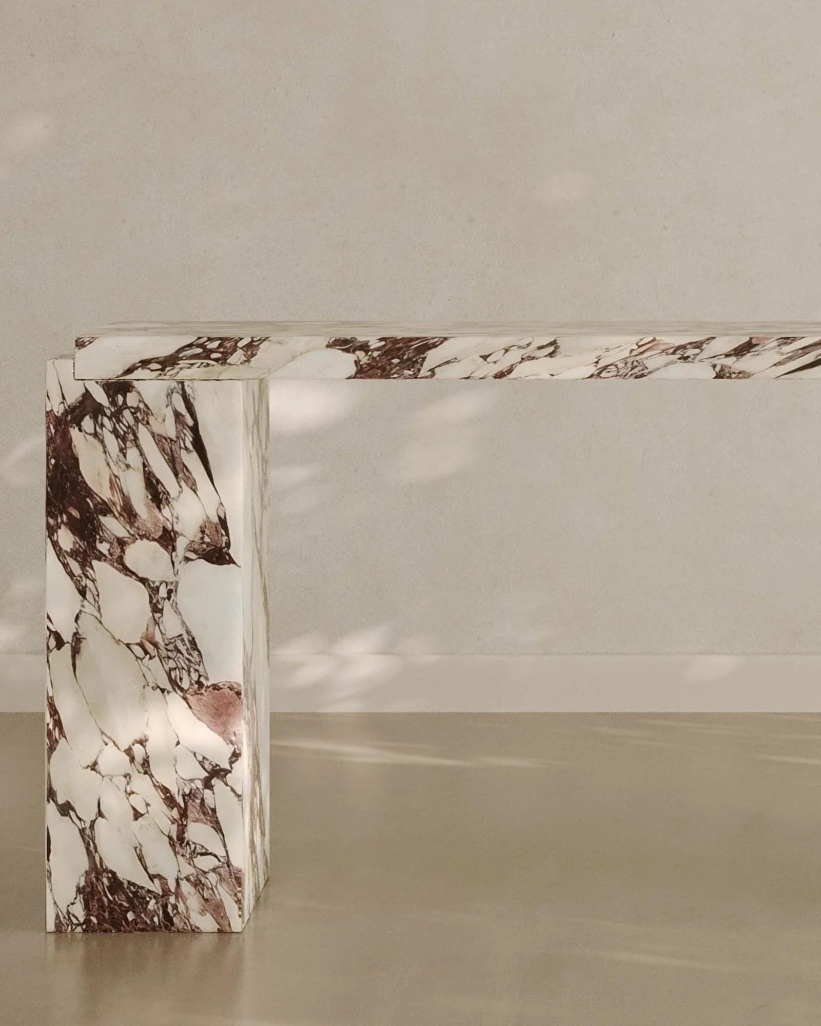 Elegantly Crafted Viola Marble Console – A Timeless Blend of Modern Art ...