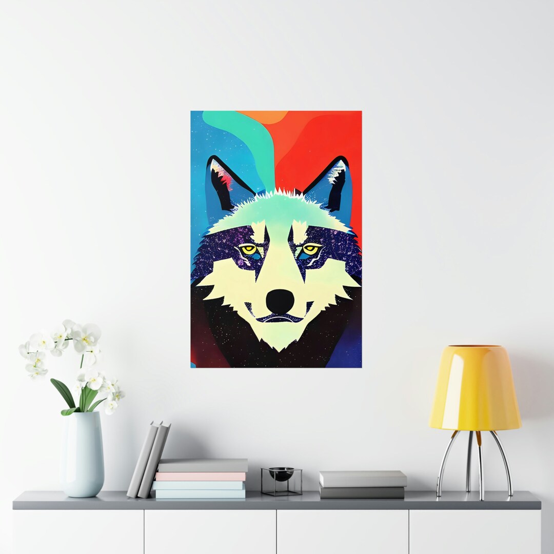 Chill Wolf Modern Art Wall Premium Matte Poster - Etsy