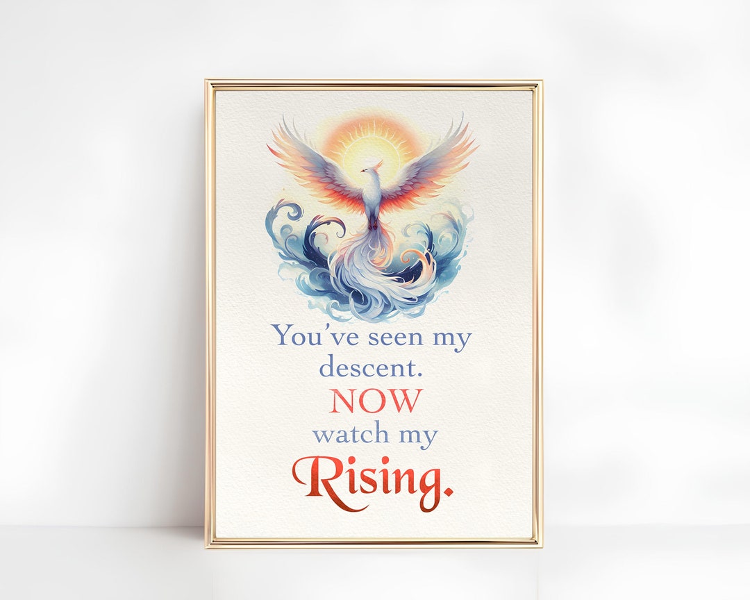 Rising Phoenix Bird Quote Art DIGITAL DOWNLOAD Rise From the Ashes ...