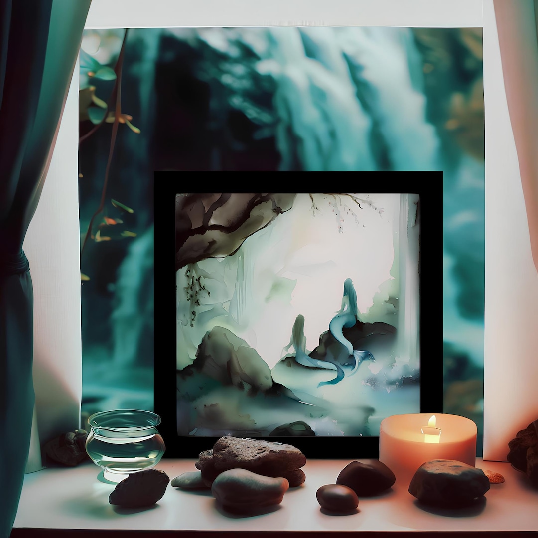 Enchanting “sirens of Whispering Falls” Digital Art | Ethereal ...