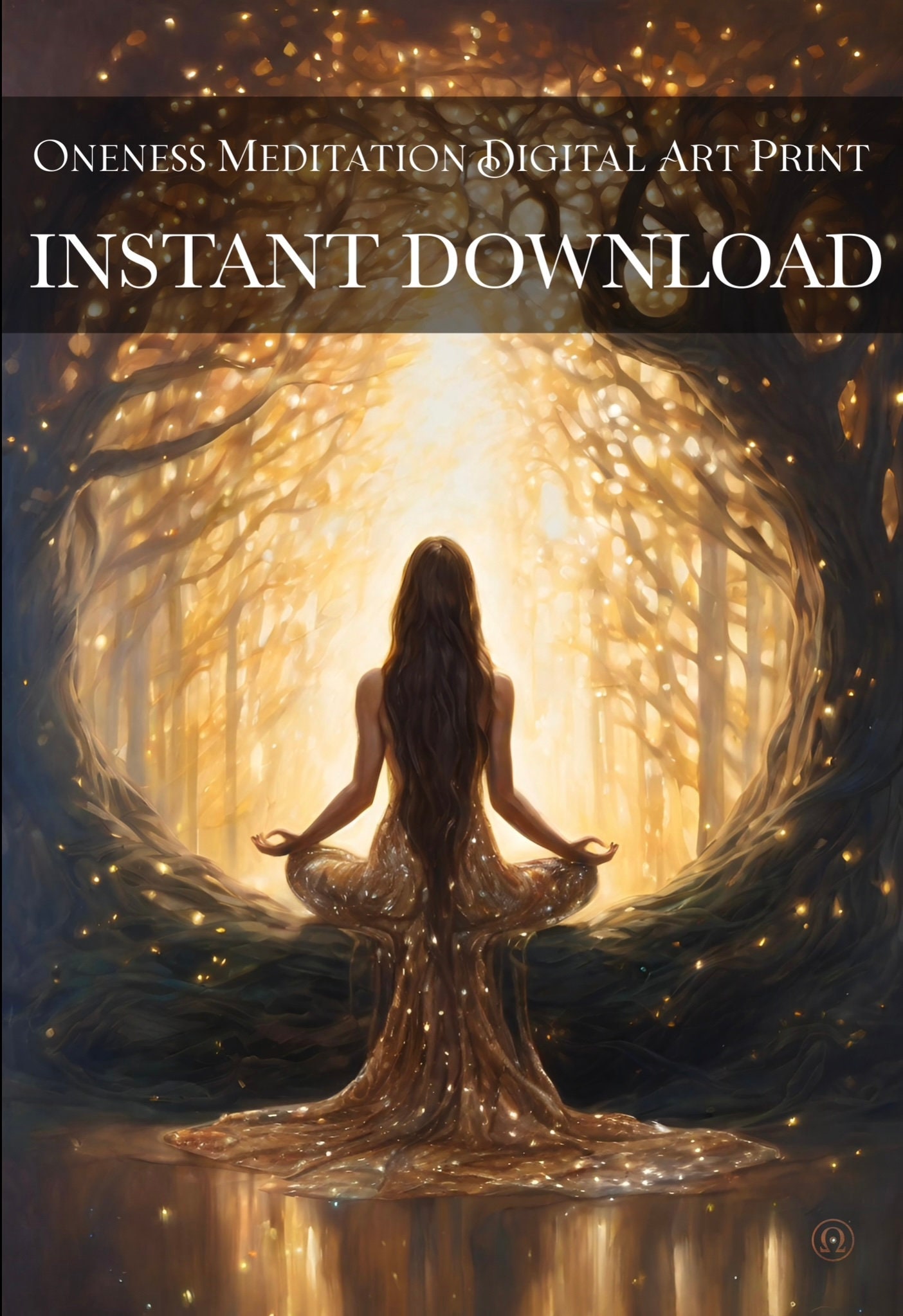 Woman Meditating Oneness | Meditation Spiritual Art Printable Download ...