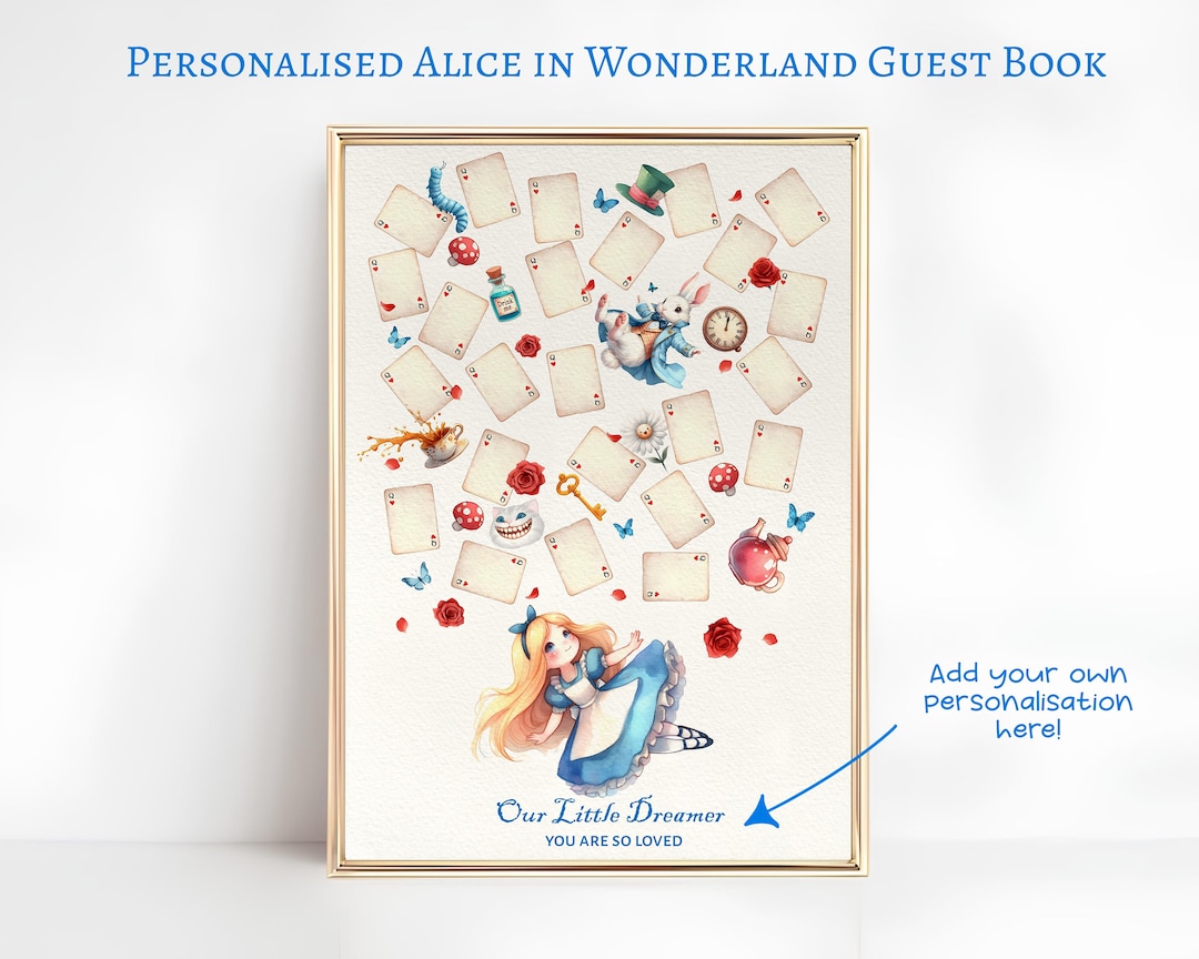 Personalized Alice in Wonderland Tea Party Signature Guest Book ...