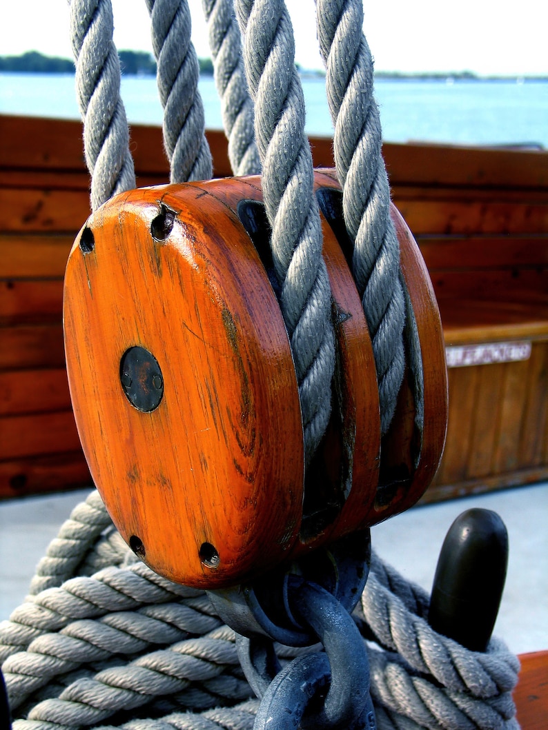 Vintage Sailboat Pulley Photo, Nautical Wall Art (digital Download) - Etsy