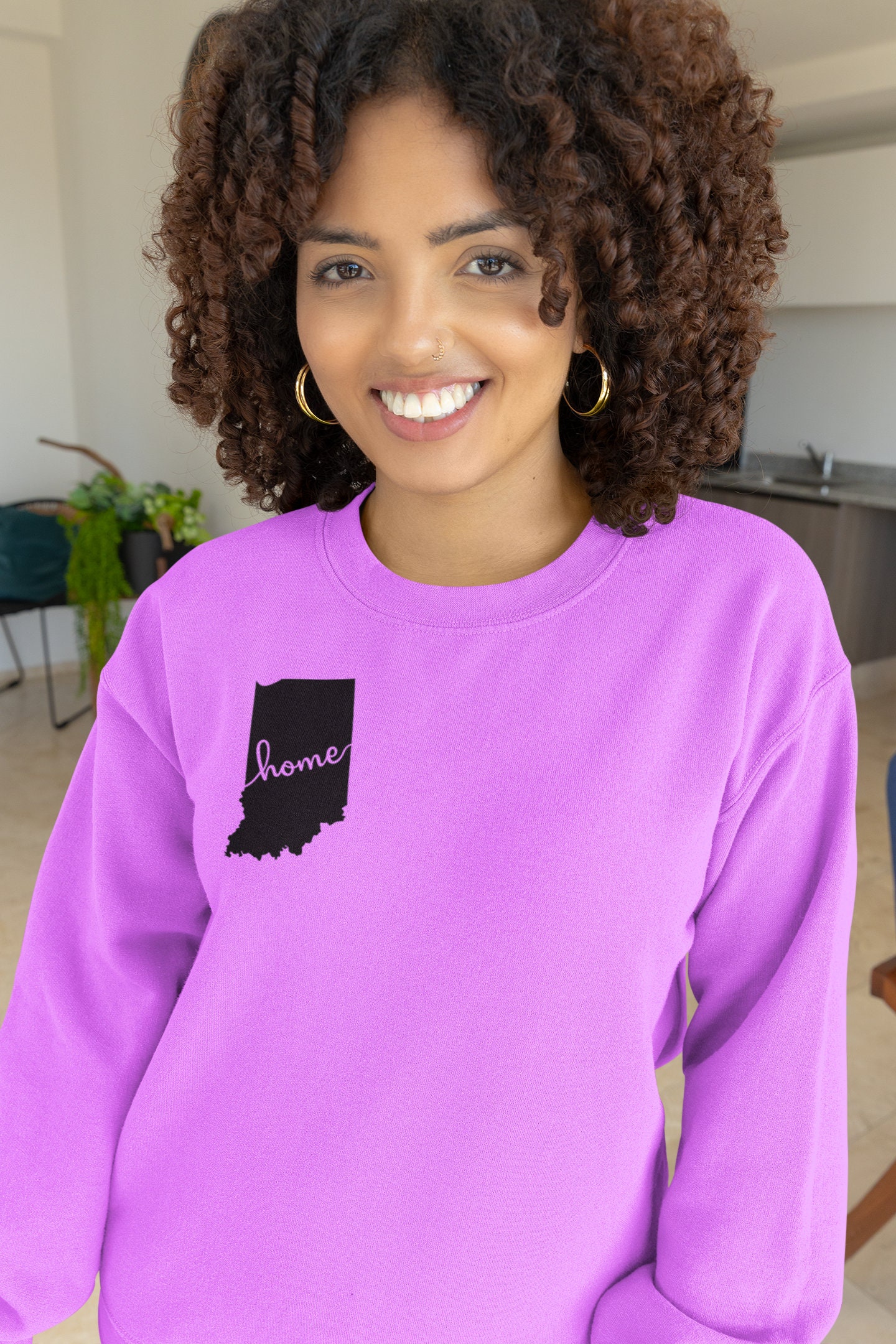 Indiana With Home in a Transparent Script Font Graphic Design, Digital ...