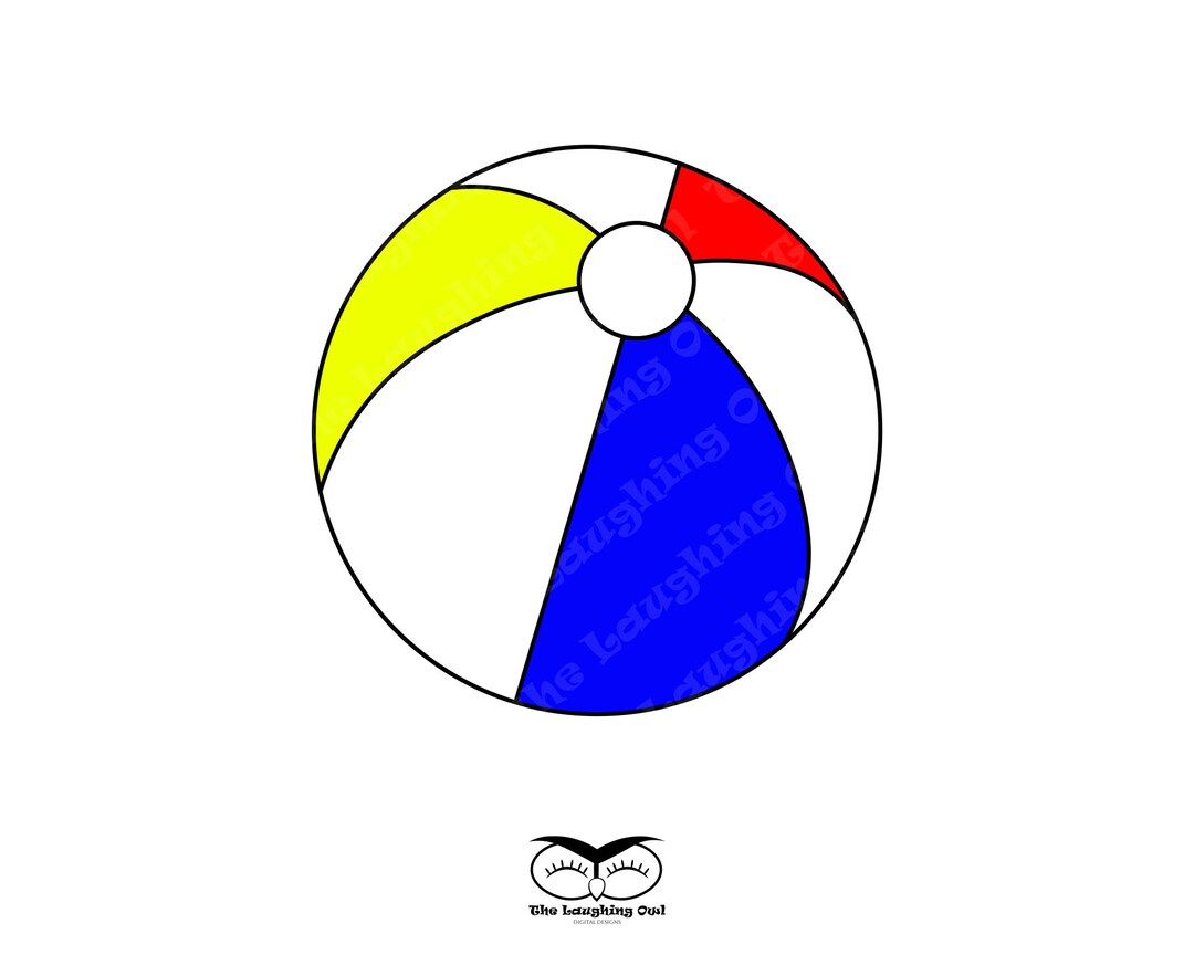Red, Yellow, and Blue Beach Ball Graphic Design, Digital Download, Clip ...