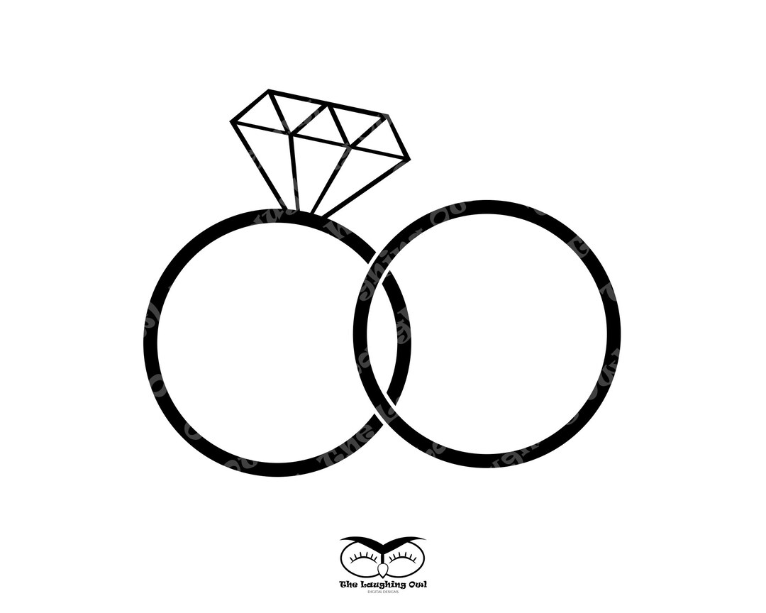 Wedding Rings Graphic Design Diamond Ring Cut File Bride and Groom ...