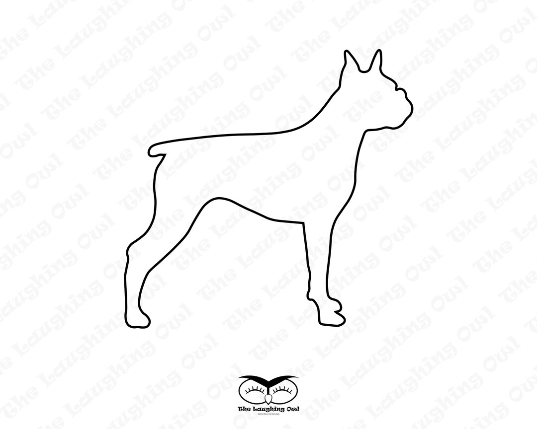 Boxer Outline Graphic Design, Digital Download File dxf, Svg, Png, Jpg ...