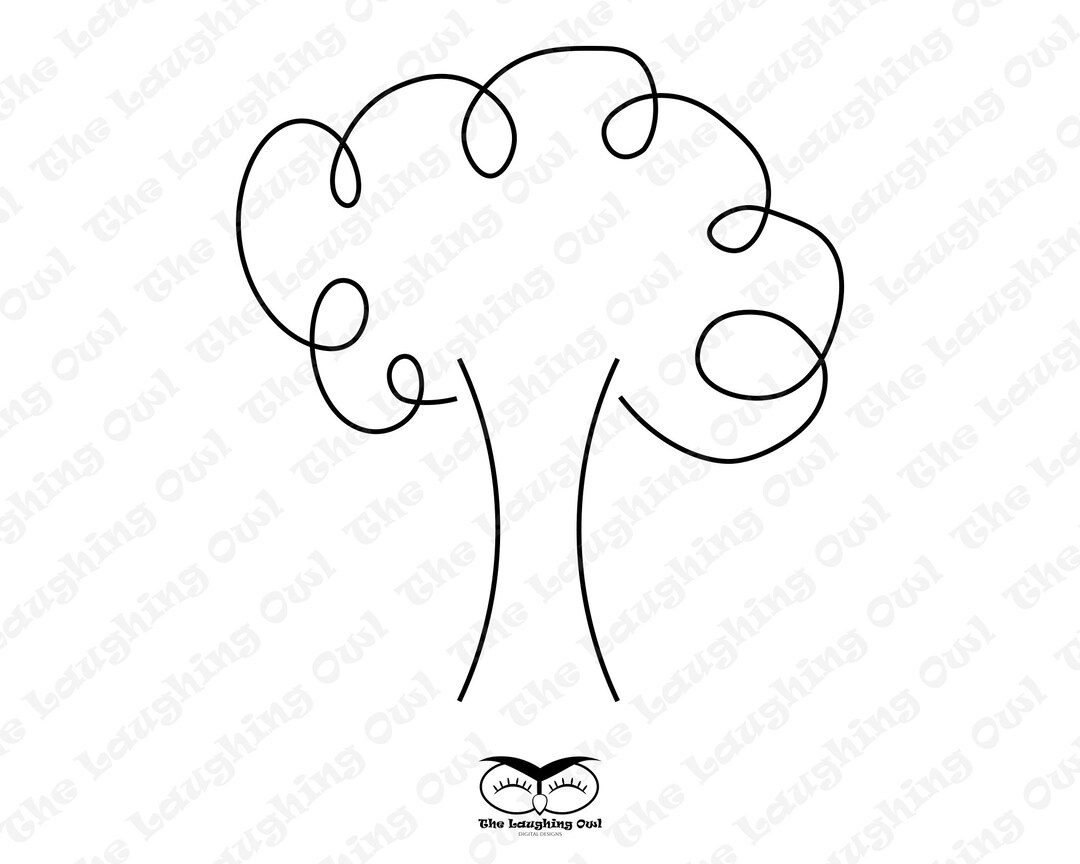 Abstract Line Art Tree Graphic Design Cut File Digital Download svg ...