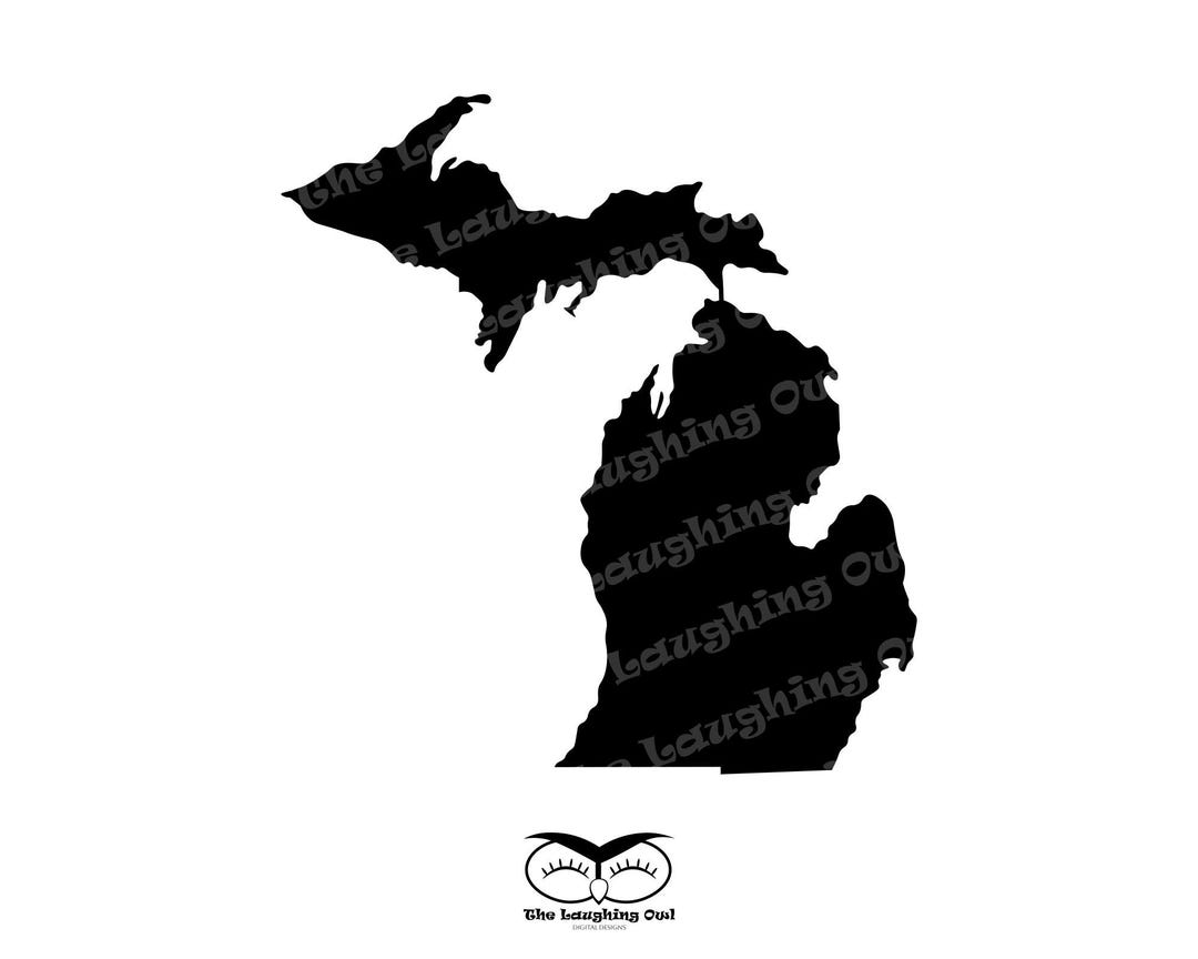 State of Michigan Silhouette Digital Download svg, Png, Jpg, Dxf - Etsy