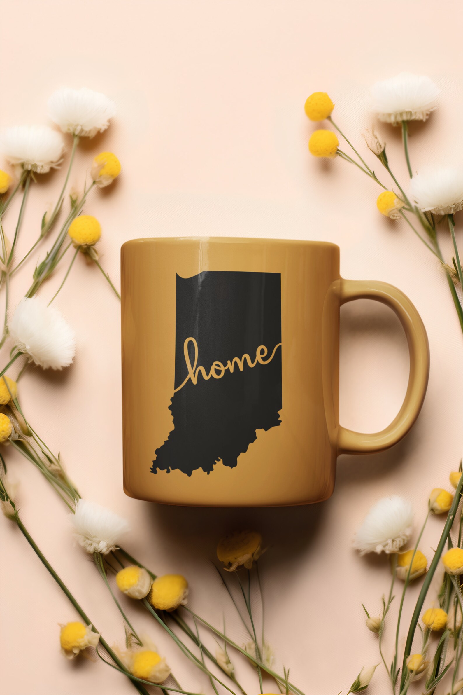 Indiana With Home in a Transparent Script Font Graphic Design, Digital ...