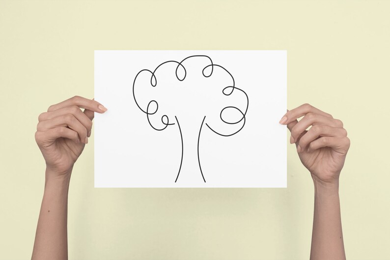 Abstract Line Art Tree Graphic Design Cut File Digital Download svg ...