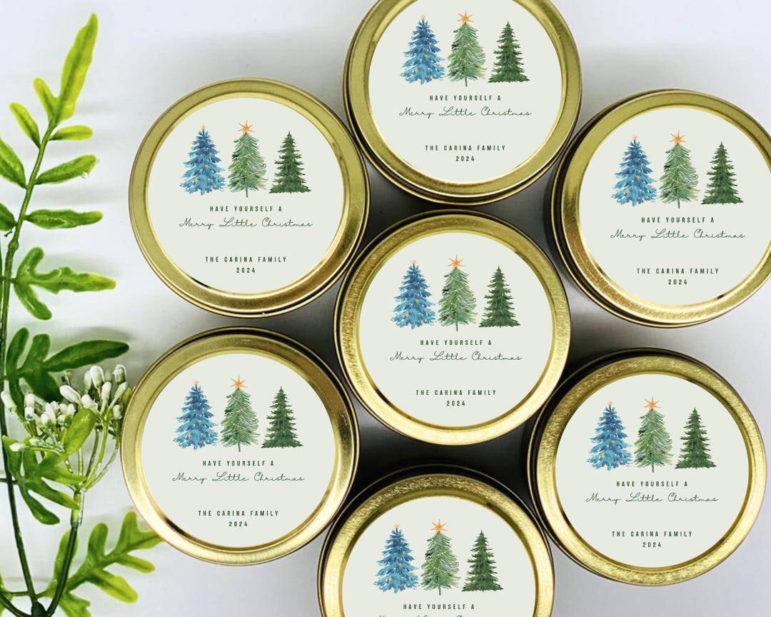 Personalized Christmas Soy Candles: Corporate Holiday Gifts, Set of 12 ...