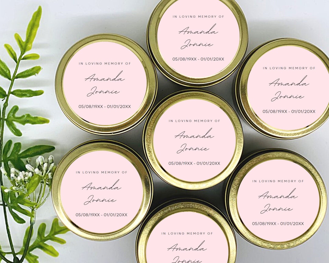 Memorial Service Candles Funeral Candle Favors in Memory of Candles ...