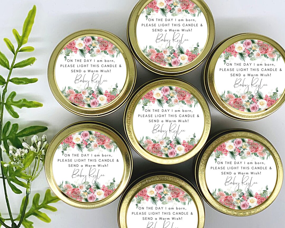 Soy Prayer Candle Favors: Custom Baby Shower Gifts, Set of 12 - Etsy