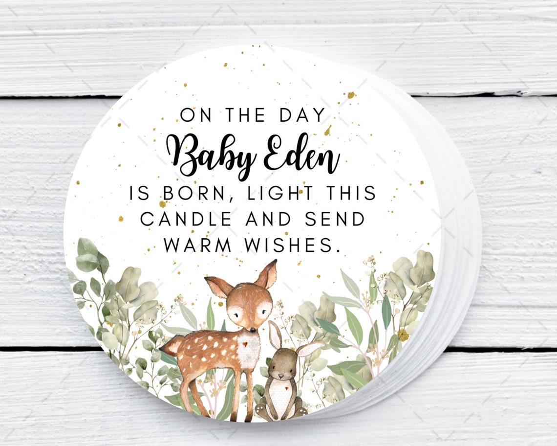 Fawn Baby Shower Favors: Personalized Soy Candles, Set of 12 - Etsy