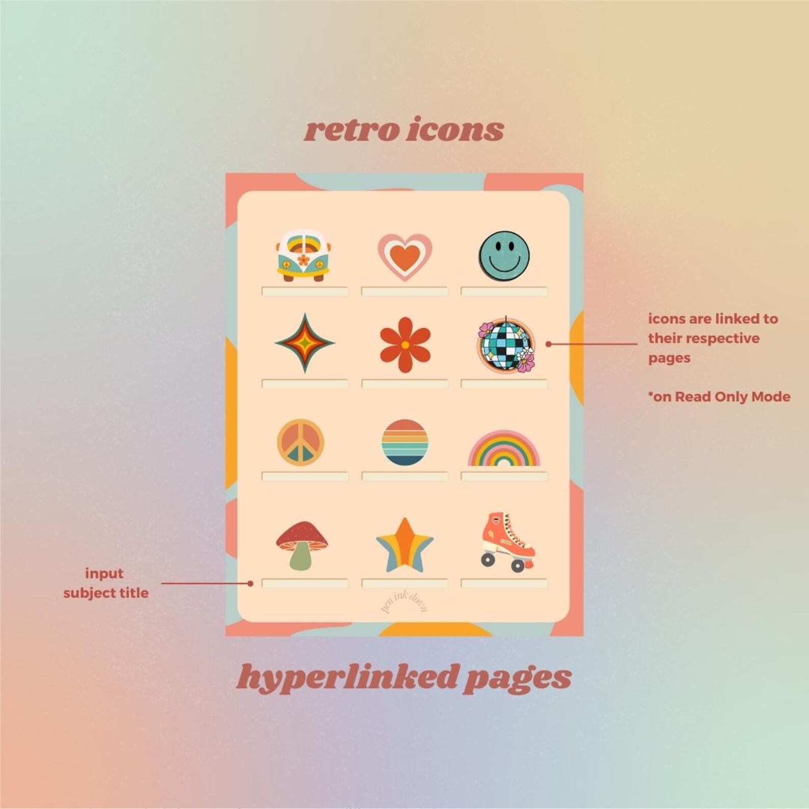 Retro Planner | Undated Planner | Monthly Planner | Weekly Planner ...