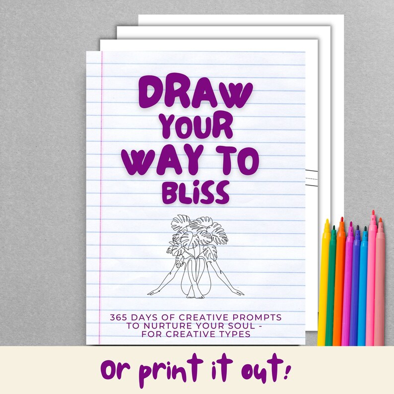Draw Your Way to Bliss Daily Drawing Creative Journal | Digital ...