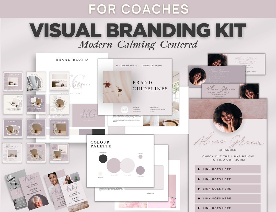Visual Branding Kit for Coaches | Modern Calming, Centered | Business ...