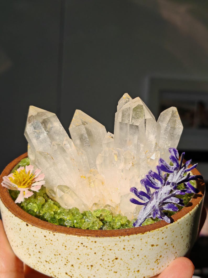 Clear Quartz Crystal Garden Landscape, Madagascar White Pineapple ...