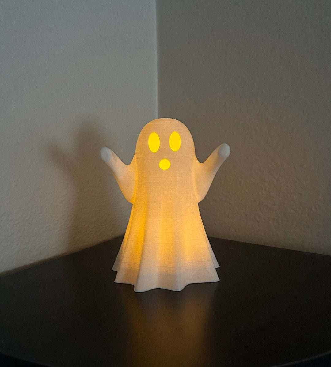 Spooky Ghost Decoration With Flickering LED Tealight Candle | Cute ...