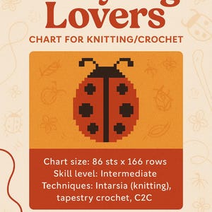 Ladybug Knitting Chart: Intarsia or Tapestry Crochet Pattern (PDF ...