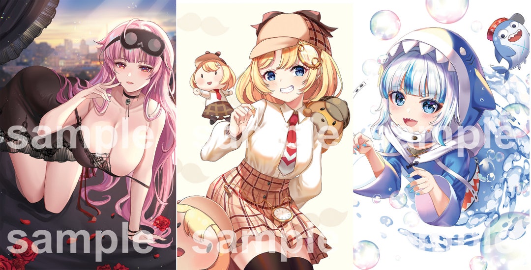 Hololive Myth EN Gawr Gura Amelia Watson Mori Calliope Poster 11x17 - Etsy