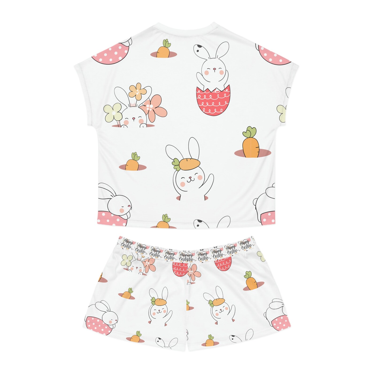 Women's PJ Bunny Print Pajamas With Cute Print Bunny Pyjamas With Cute ...
