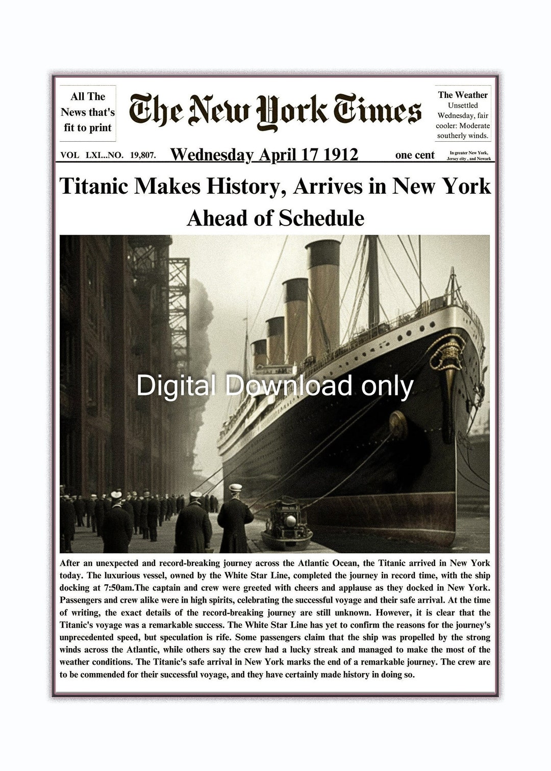Titanic Print Digital Art Photos DIGITAL DOWNLOAD INSTANT Download of ...