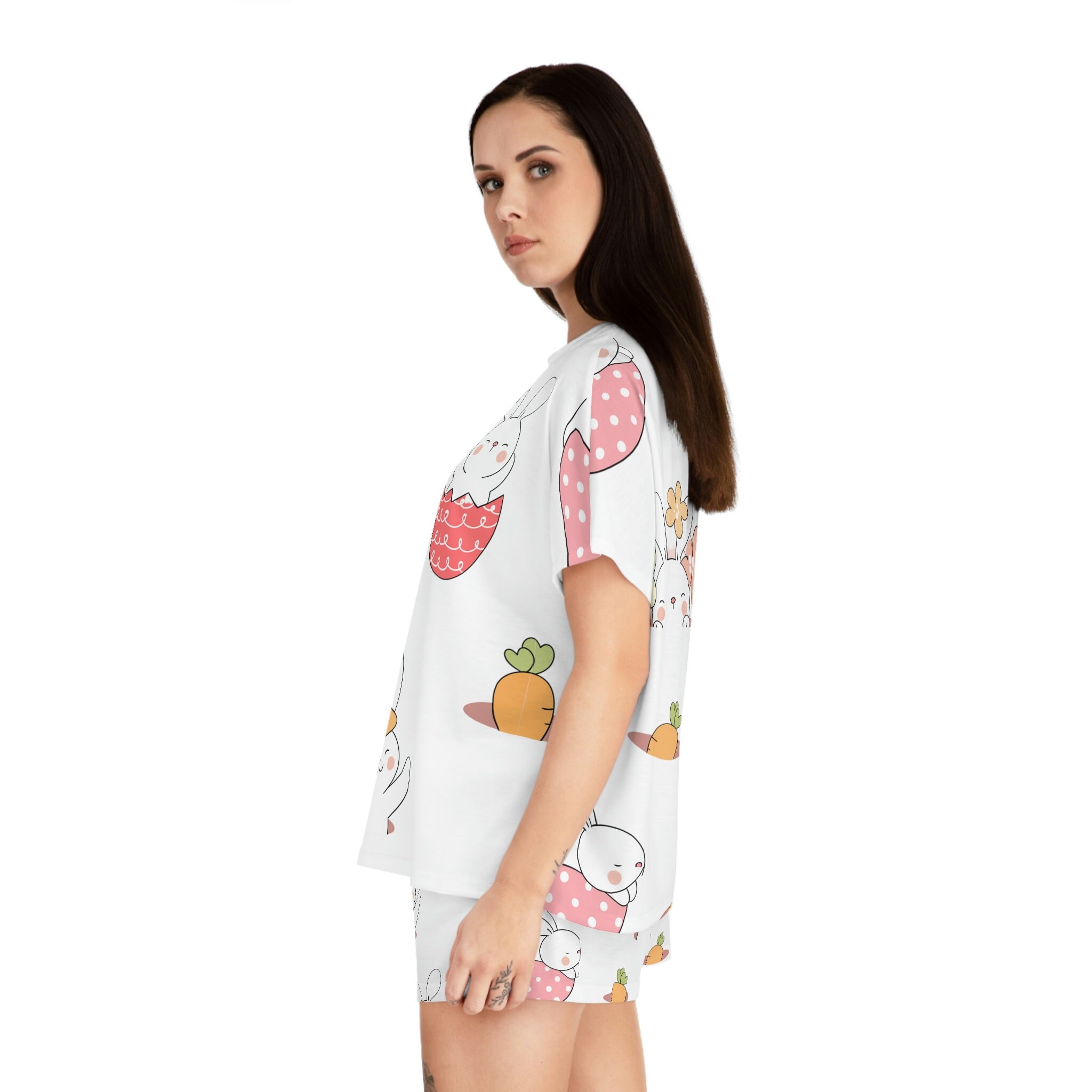 Women's PJ Bunny Print Pajamas With Cute Print Bunny Pyjamas With Cute ...