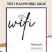 Internet Password Sign | Wifi Sign for Guest Bedrooms | Airbnb Internet ...